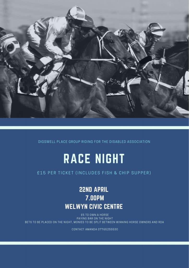 Race Night 2023 raises £1700 - Digswell Place Group - Riding for the ...